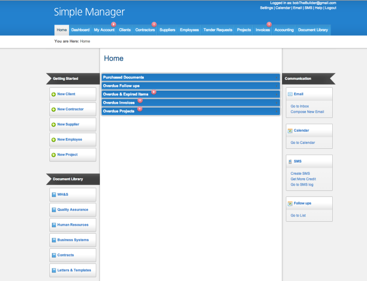 Simple ManagerHome Page - Simple Manager
